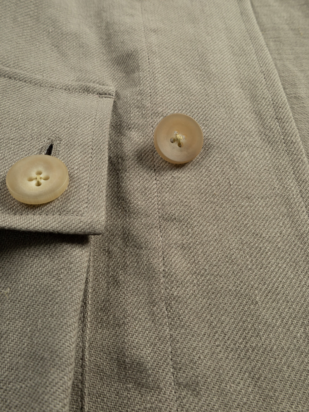 WASHED LINEN TWILL BLOUSON ｜GREIGE – Cornier